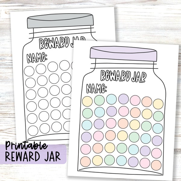 Printable Rainbow Reward Chart for Kid Sticker Chart Positive Behavior ...