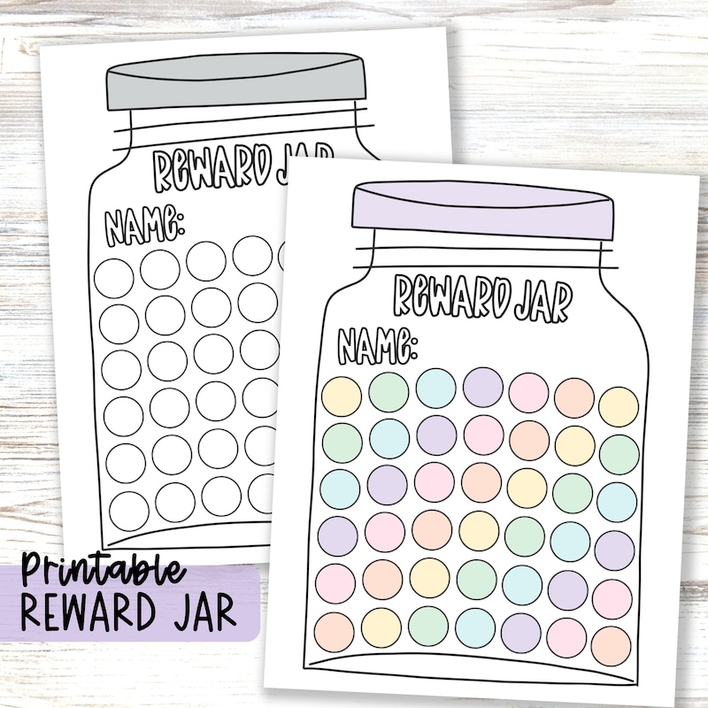 Kids Reward Jar Printable - Etsy