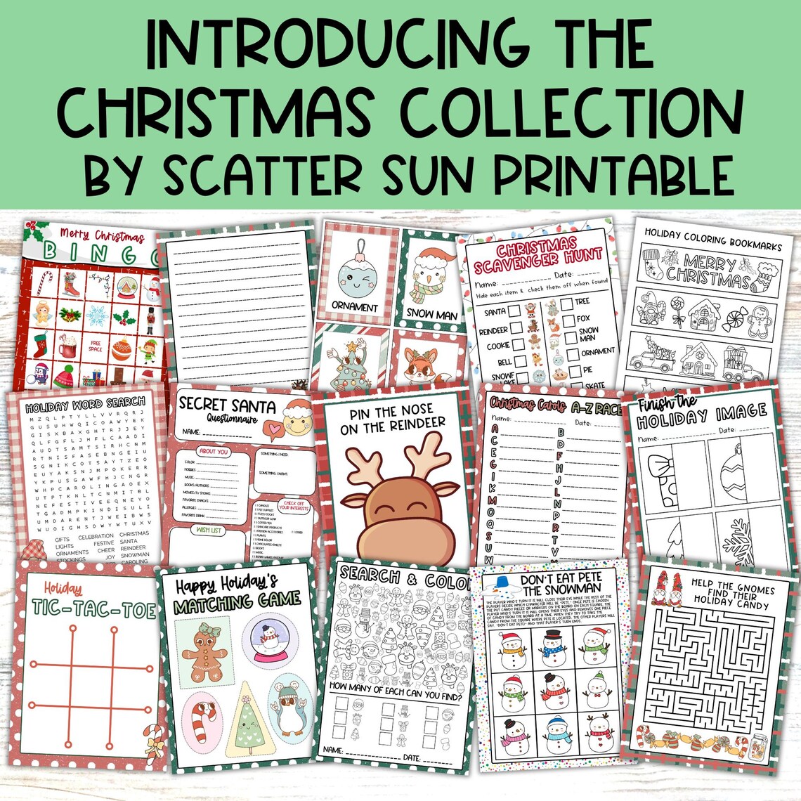 Tic Tac Toe Christmas Activity Printable Game, DIY Easy 2 Player Party ...