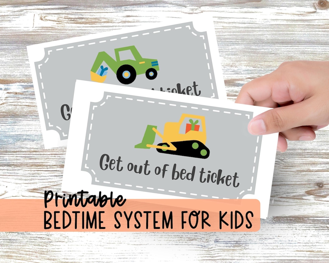 Bedtime Pass for Sleep Training Toddlers Printable Get Out of Bed ...