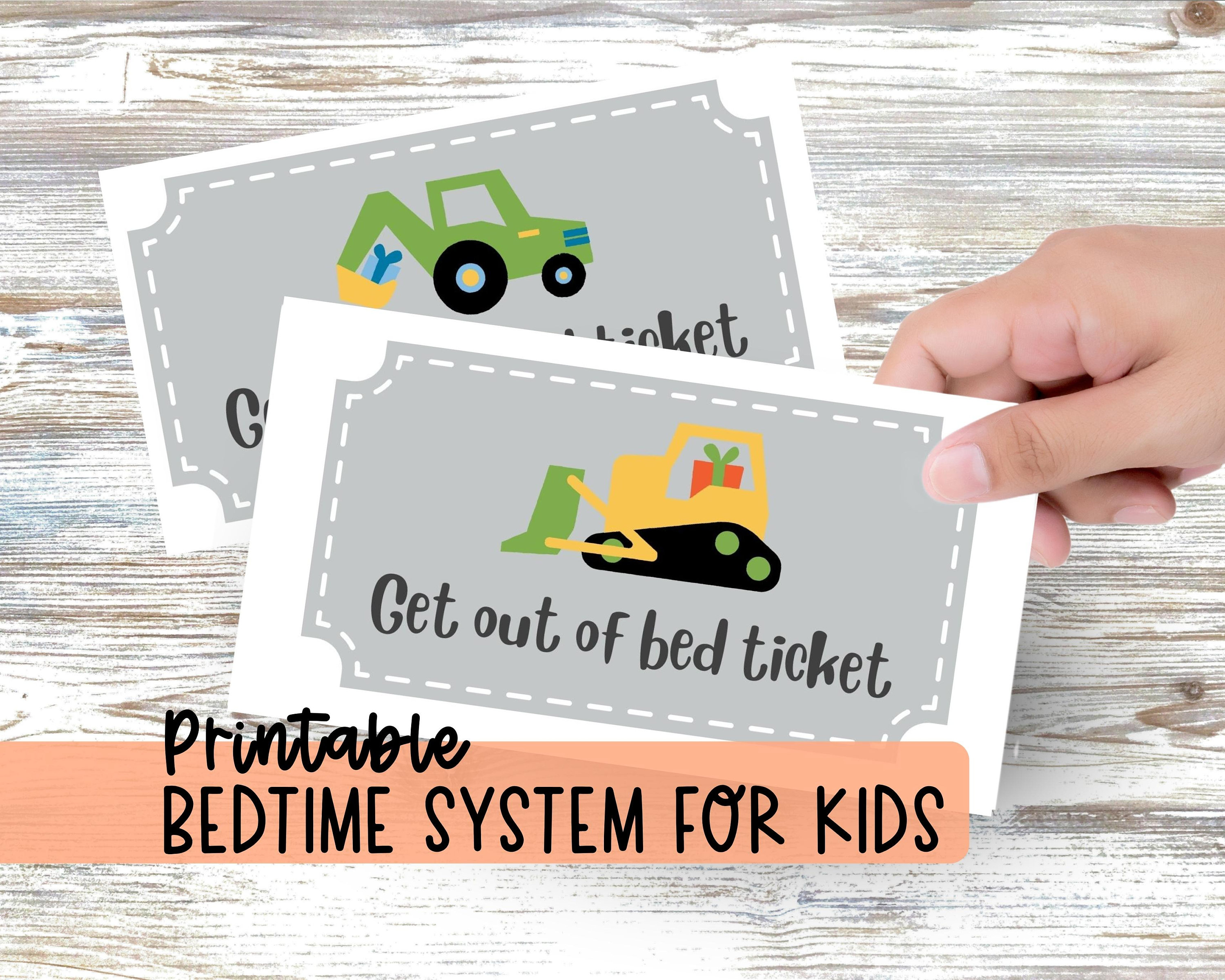 Bedtime Pass for Sleep Training Toddlers Printable Get Out of Bed ...