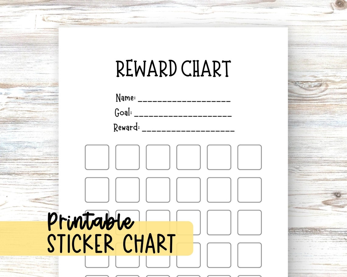 Editable Reward Chart for Kid Sticker Chart Positive Behavior Teen ...