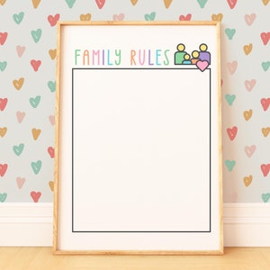 Editable House Rules Chart for Kid and Families Household Rules Chart ...