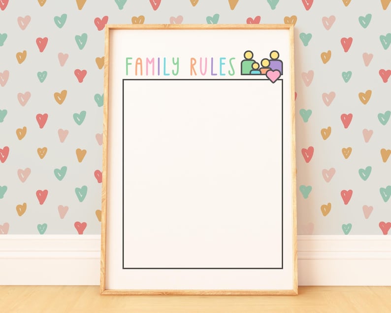 Editable House Rules Chart for Kid and Families Household Rules Chart ...