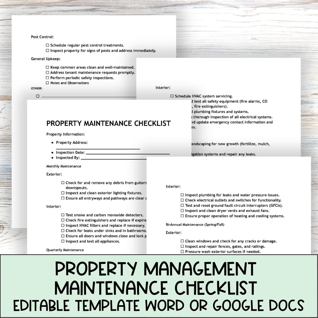 Maintenance Template Bundle for Property Management, Editable Request ...