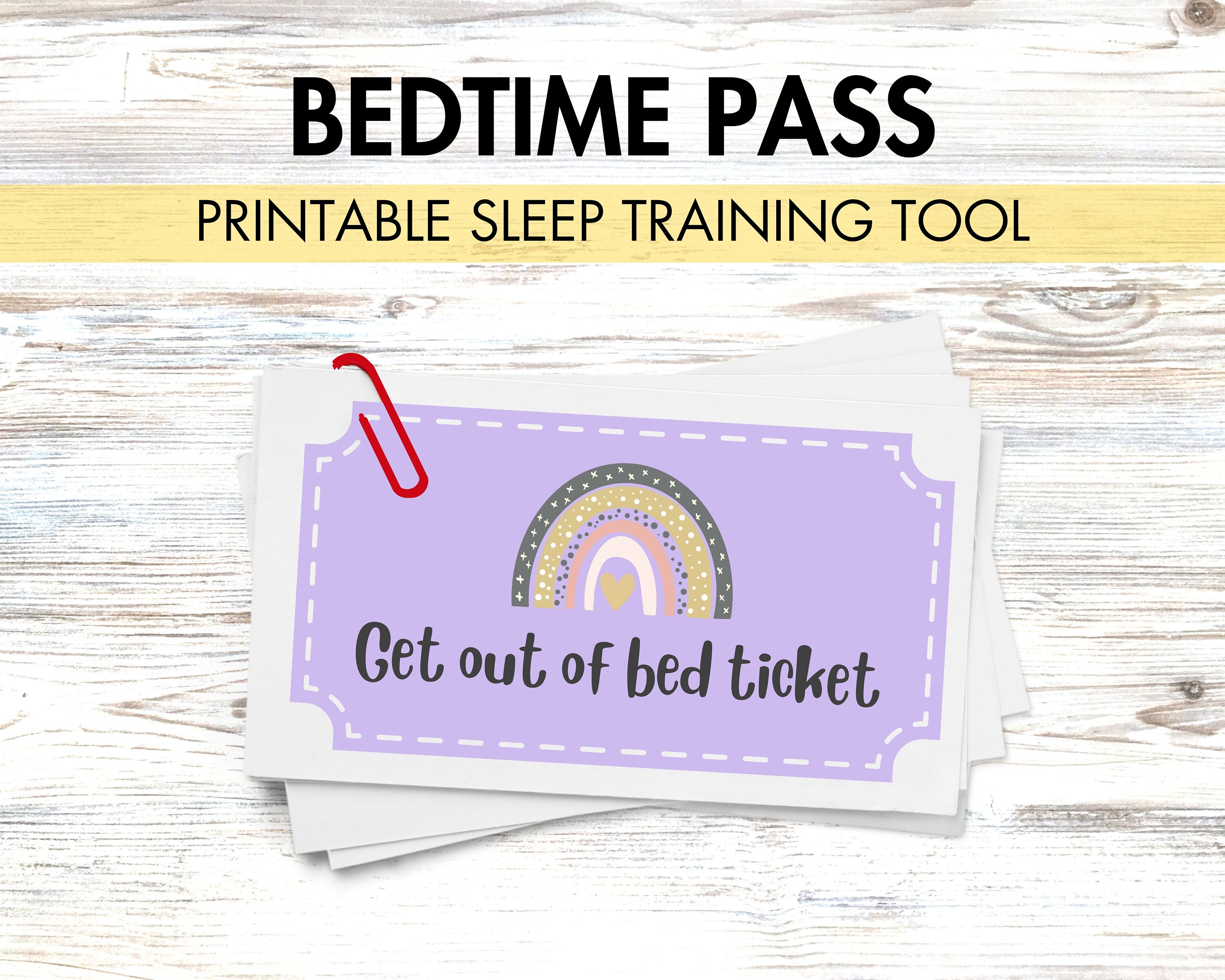 Bedtime Pass for Sleep Training Toddlers Printable Get Out of - Etsy