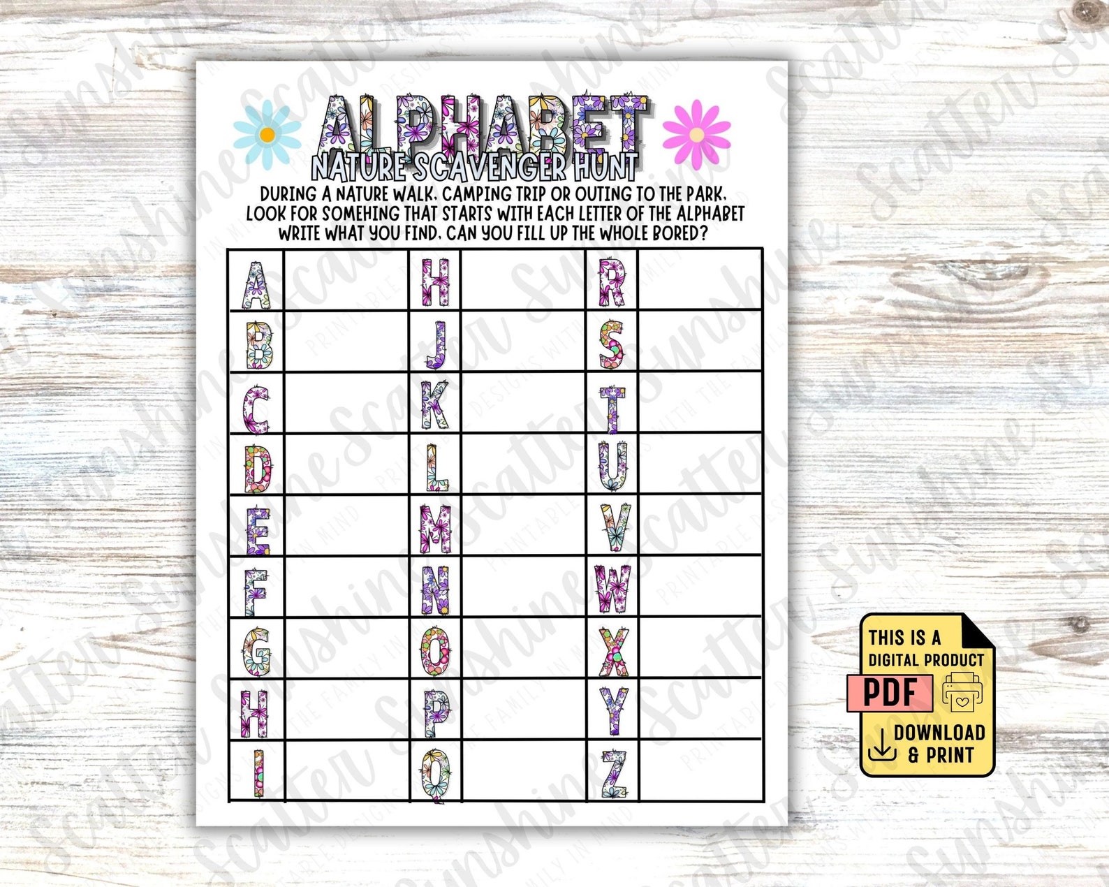 Nature Scavenger Hunt Bundle Outdoor Game for Kids Printable Camping ...