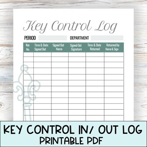 Key Tracker Form, Printable Log for Property Management, Landlord Forms ...