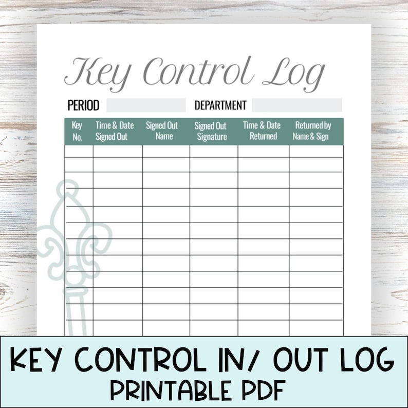 Key Tracker Form, Printable Log for Property Management, Landlord Forms ...