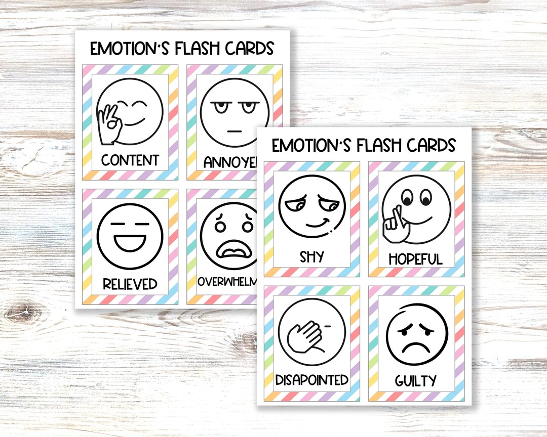 Emotions Flashcards for Kids, Facial Expression SEL Activity Printable ...