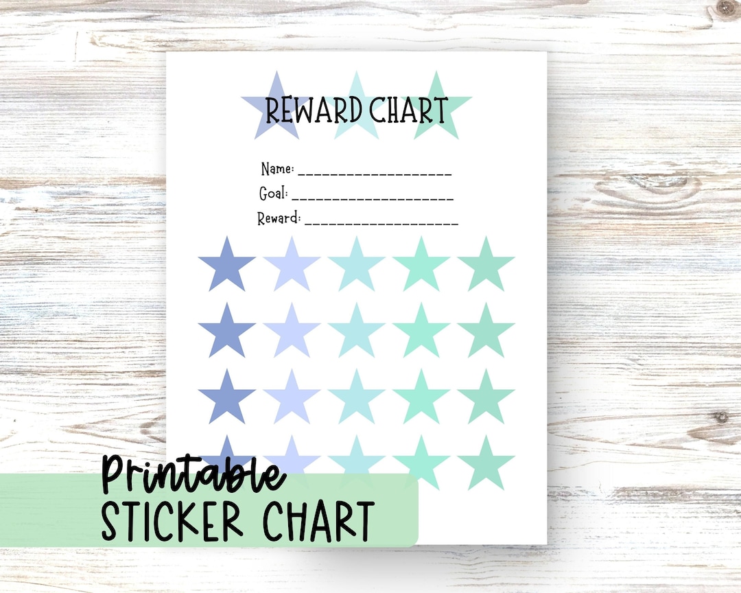 Reward Chart for Kid Sticker Chart Positive Behavior Teen Reward System ...