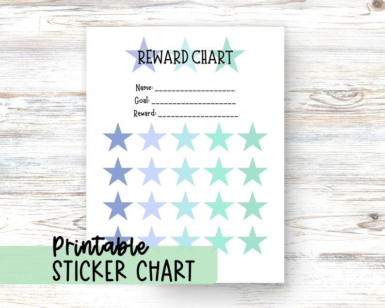 Reward Chart for Kid Sticker Chart Positive Behavior Teen Reward System ...