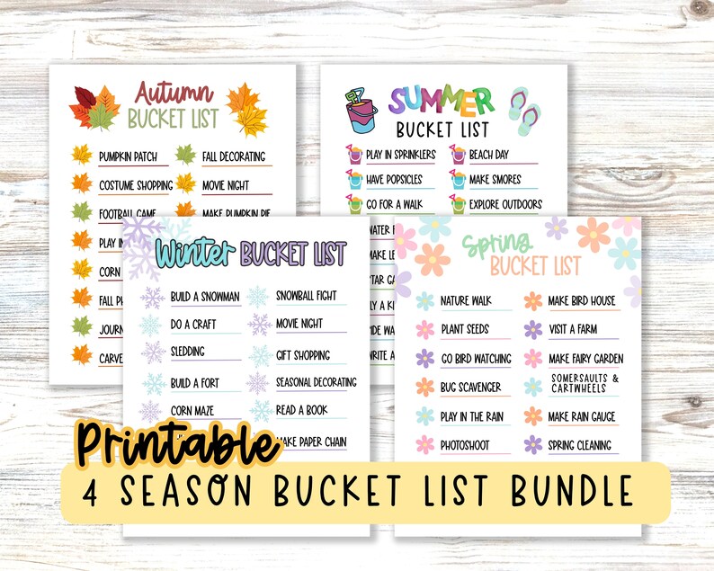 Winter Bucket List, 4 Seasons Activity Idea List for Kids and Families ...