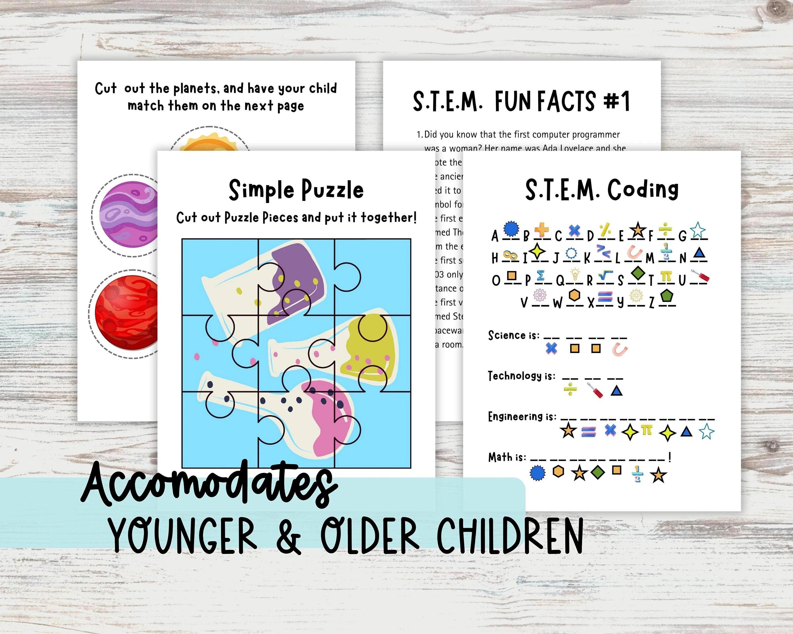 STEM Learning Activities Bundle for Kids Printable Math Game ...