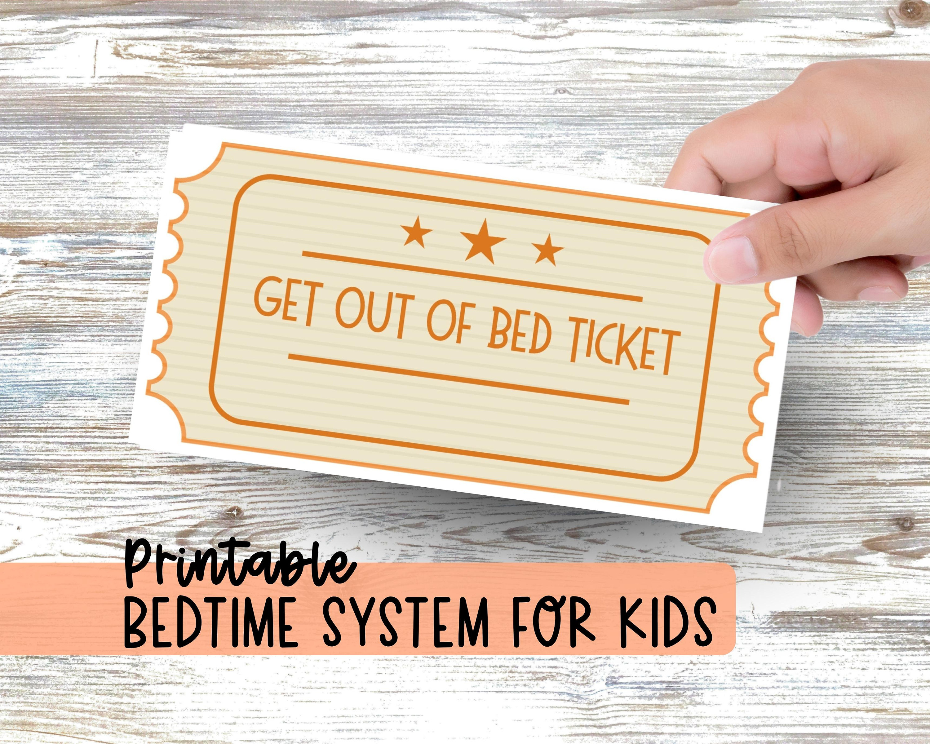 Bedtime Pass for Sleep Training Toddlers Printable Get Out of Bed ...