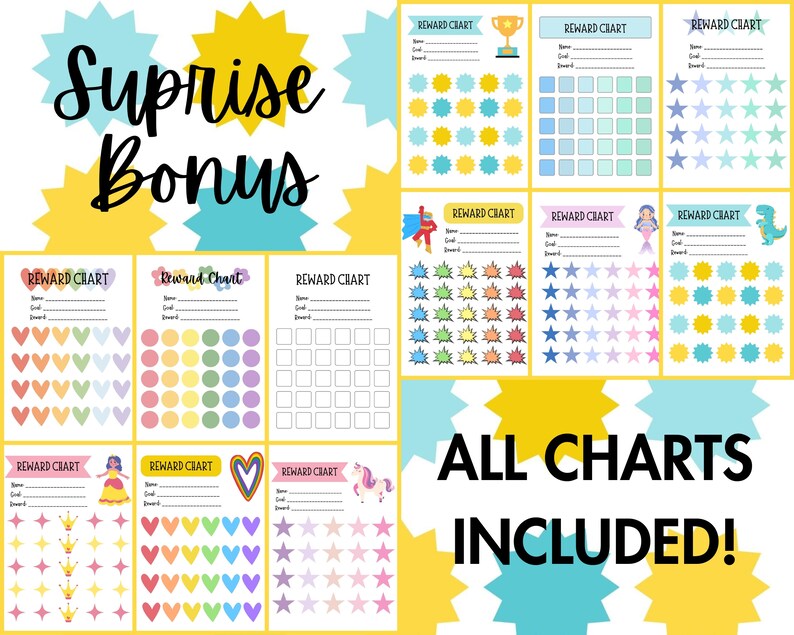 Printable Rainbow Reward Chart for Kid Sticker Chart Positive - Etsy