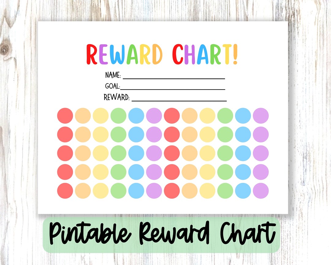 Printable Rainbow Reward Chart for Kid Sticker Chart Positive Behavior ...