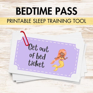 Bedtime Pass for Sleep Training Toddlers Printable Get Out of - Etsy