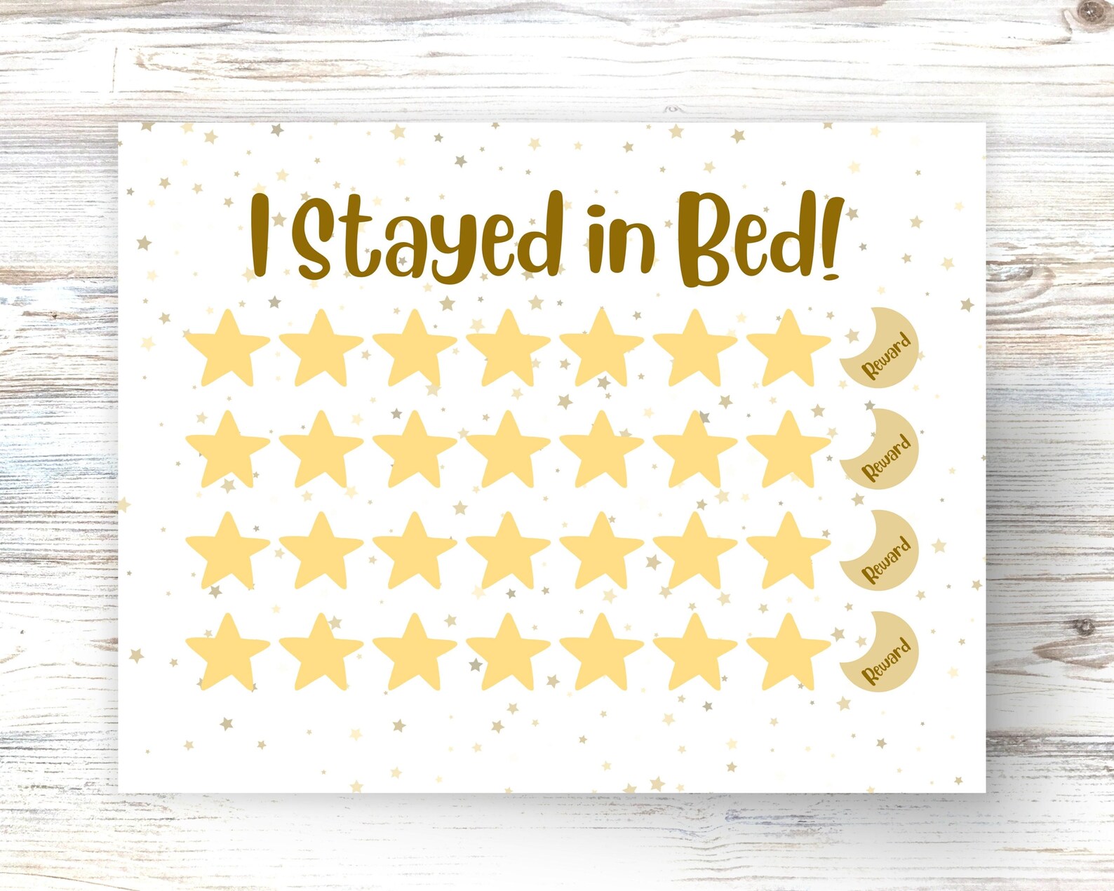 Stay in Bed Sticker Chart for Sleep Training Toddlers Printable Reward ...