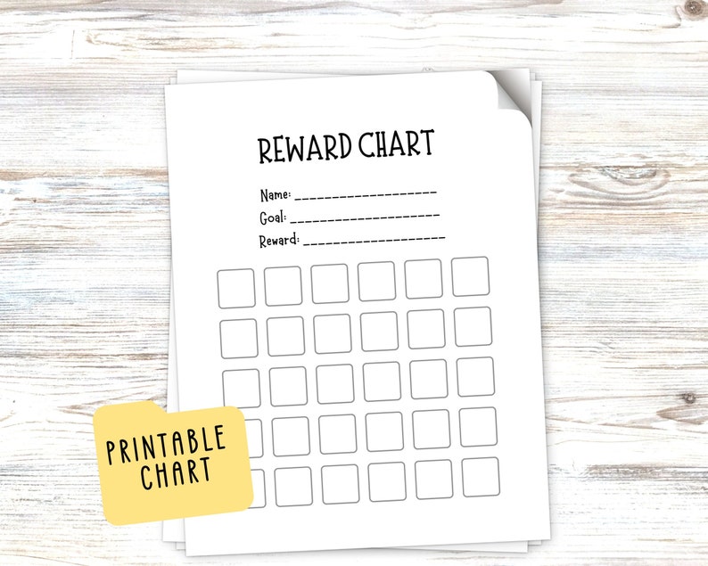 Editable Reward Chart for Kid Sticker Chart Positive Behavior Teen ...