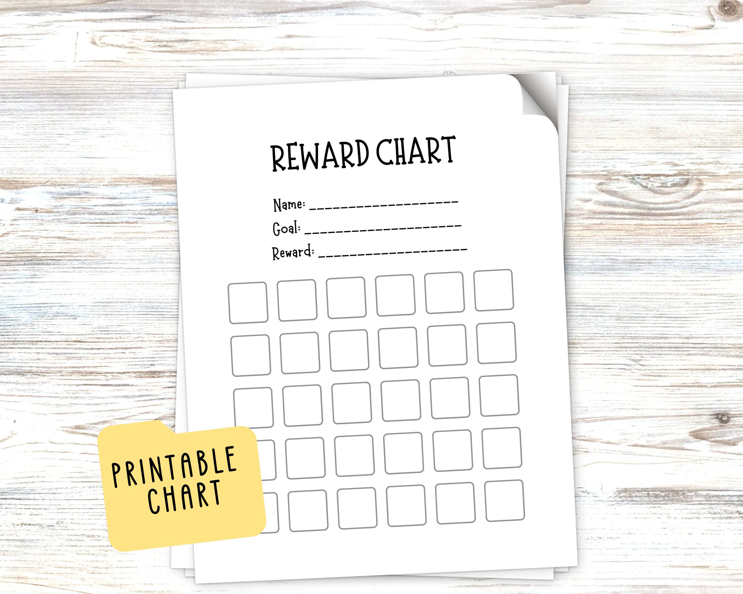 Editable Reward Chart for Kid Sticker Chart Positive Behavior Teen ...
