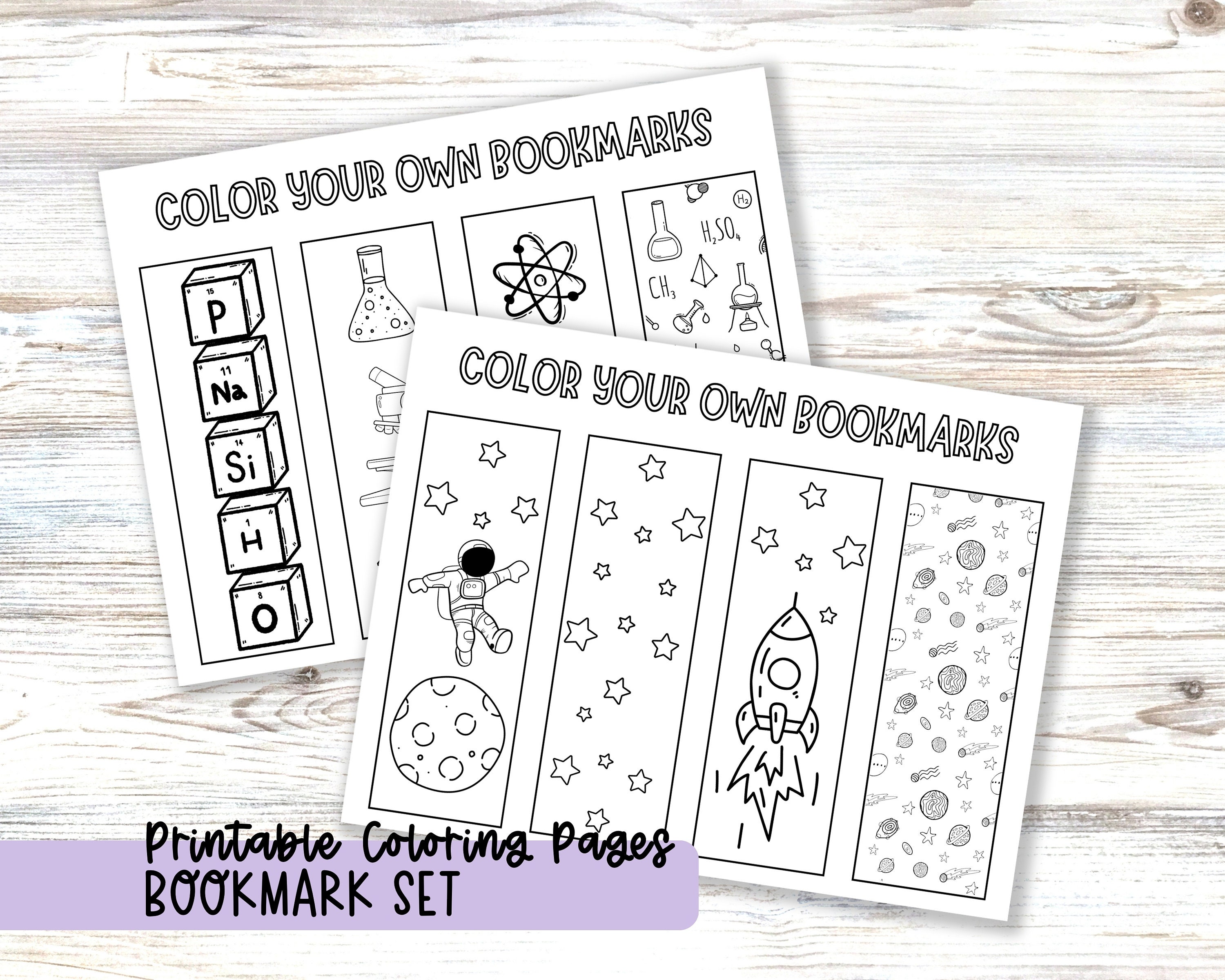 STEM Bookmark Set, Outer Space Coloring Page, Science Worksheet ...