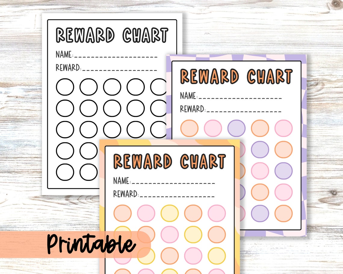 Reward Chart for Kids, Printable Sticker Chart Positive Behavior Teen ...