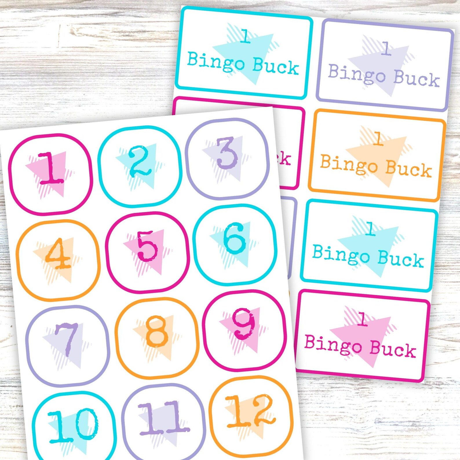 80's Flashback Bingo, Include Number Calling Cards, Bingo Bucks, Markers, and 50 Retro Themed ...