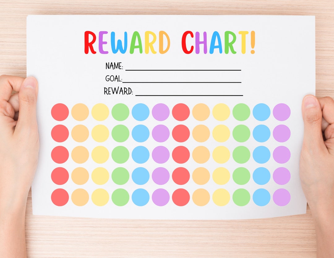 Printable Rainbow Reward Chart for Kid Sticker Chart Positive Behavior ...