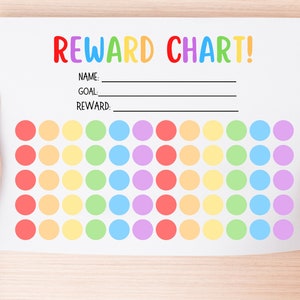 Printable Rainbow Reward Chart for Kid Sticker Chart Positive Behavior ...
