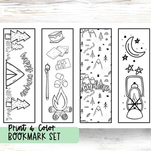 Color Your Own Bookmark Printable Camping Coloring Page for Kid Summer ...