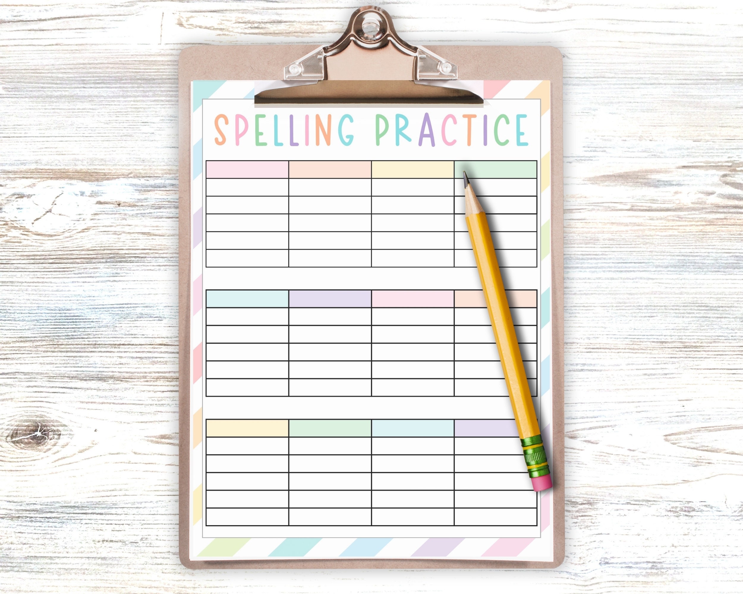 Spelling List Writing Practice Sheet, Bundle With Vocabulary Practice ...