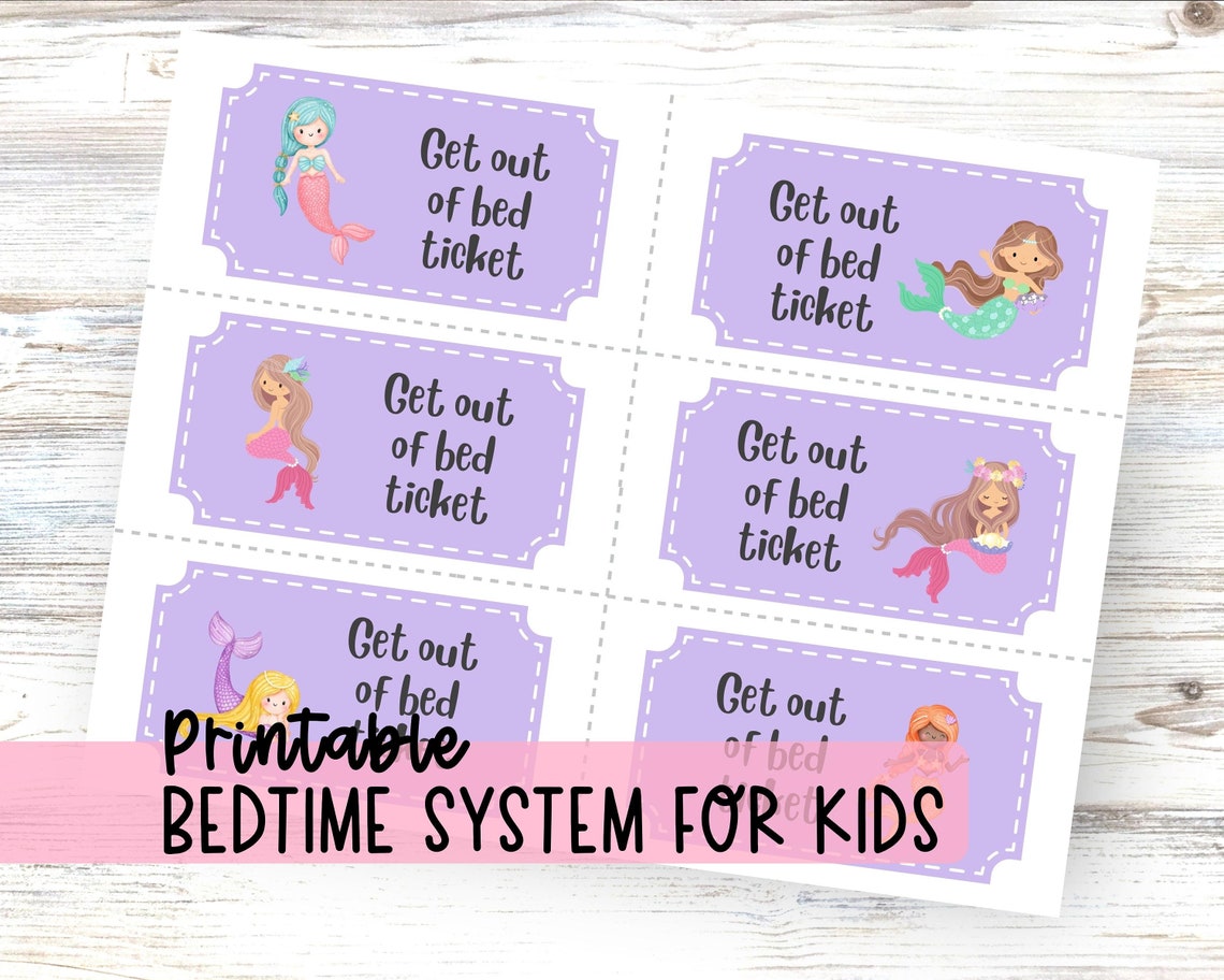 Bedtime Pass for Sleep Training Toddlers Printable Get Out of Bed ...