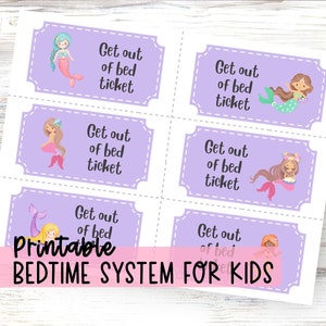 Bedtime Pass for Sleep Training Toddlers Printable Get Out of Bed ...