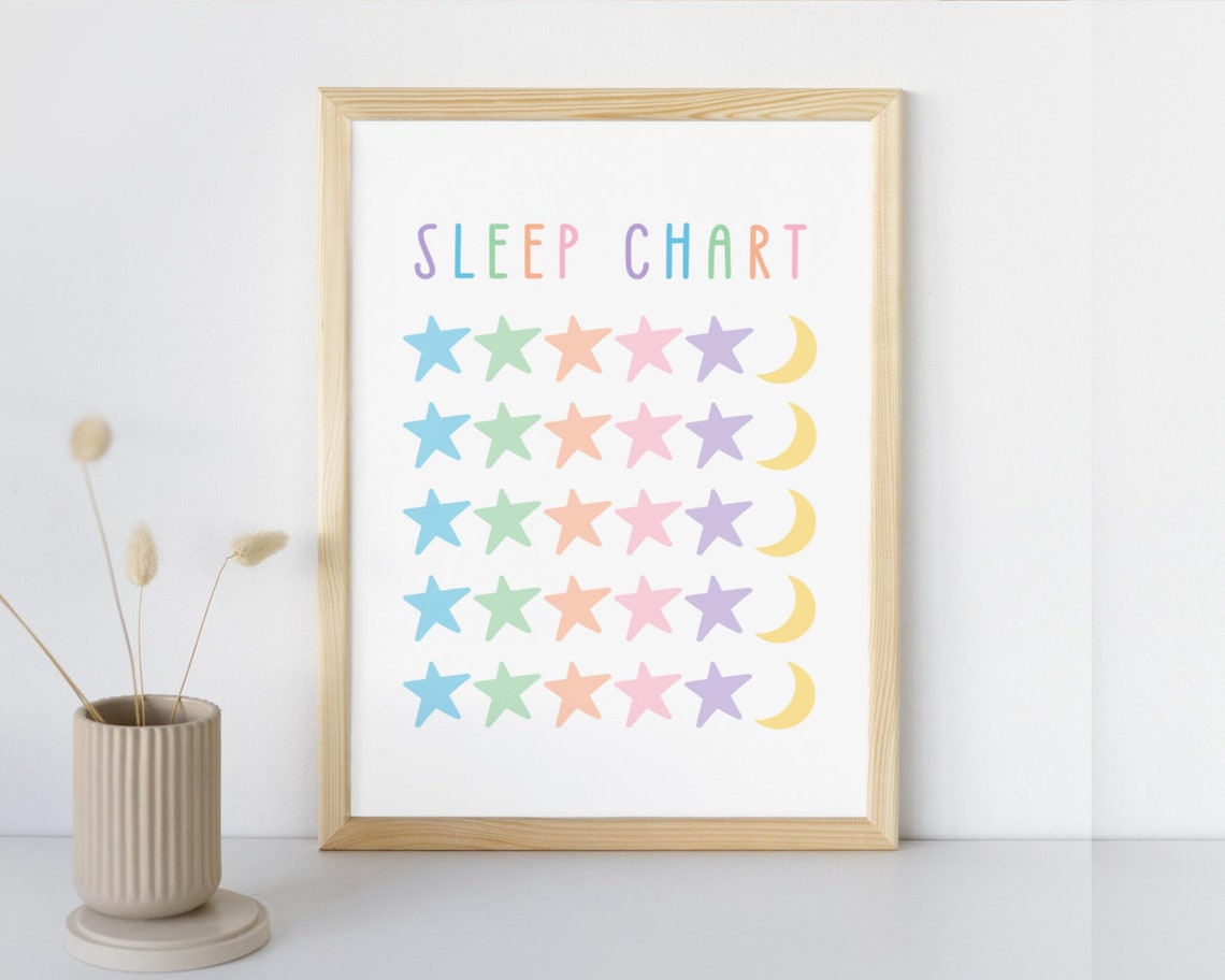 Sleep Chart Toddler Stay in Bed Sticker Chart Printable Reward System ...