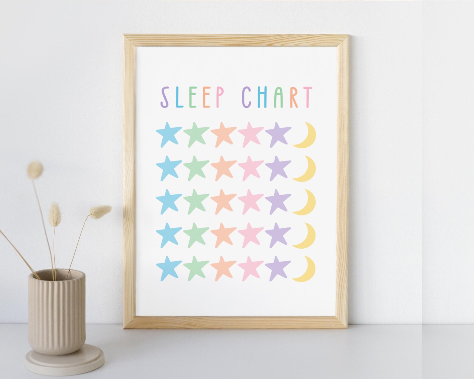 Sleep Chart Toddler Stay in Bed Sticker Chart Printable Reward System ...