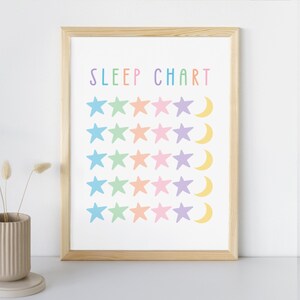 Sleep Chart Toddler Stay in Bed Sticker Chart Printable Reward System ...