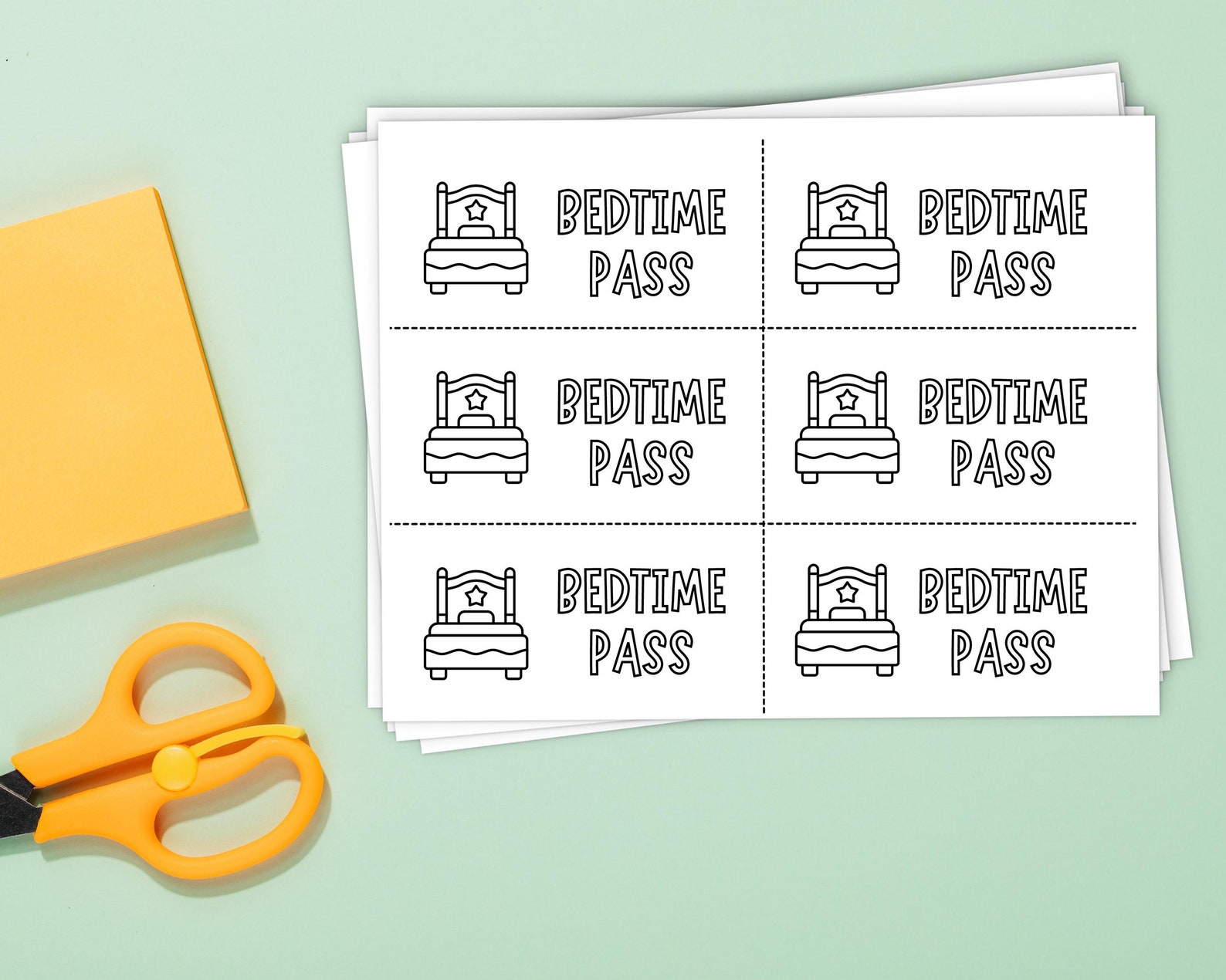 Bedtime Pass for Sleep Training Toddlers Printable Get Out of Bed ...
