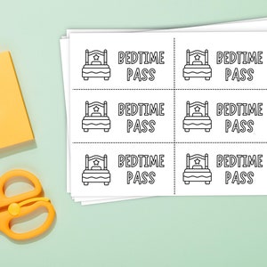 Bedtime Pass for Sleep Training Toddlers Printable Get Out of Bed ...