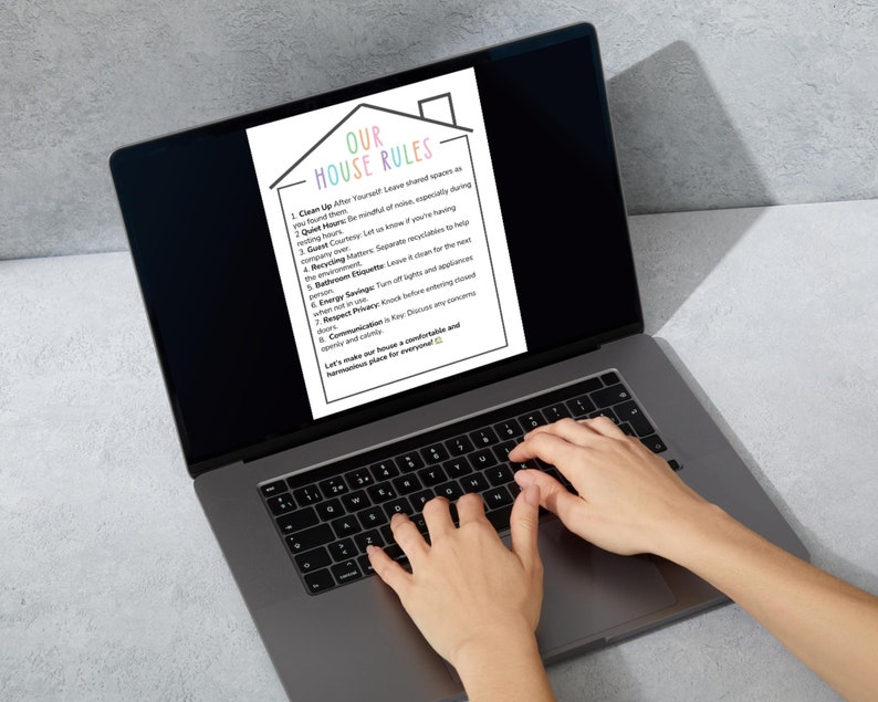 Editable House Rules Chart for Kids and Families, Household Rules Chart ...