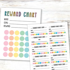 Reward Punch Card, Allowance Ledger, Behavior Sticker Chart, Printable ...