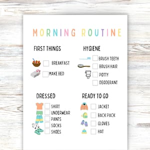 Visual Routine Charts for Kids Bedtime Routine Morning Schedule After ...
