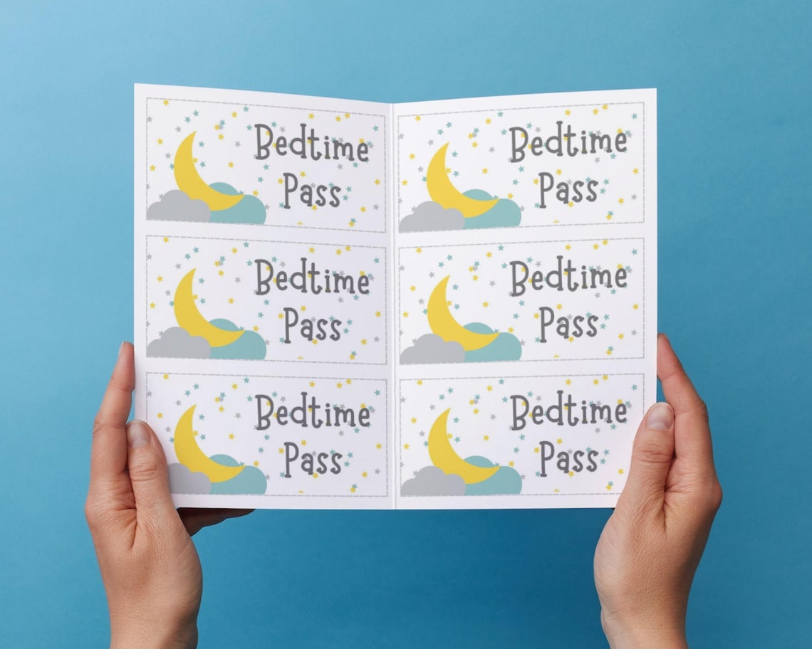 Bedtime Pass for Sleep Training Toddlers Printable Get Out of Bed ...