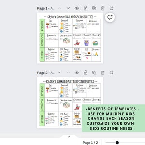Editable Daily Routine Kids Visual Schedule Morning Schedule Afternoon ...