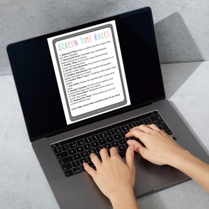 Screen Time Rules Editable Template, Screen Safety Rules Families and ...