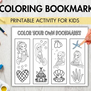 Ocean Bookmark Set Printable, Under the Sea Creatures Coloring Page ...