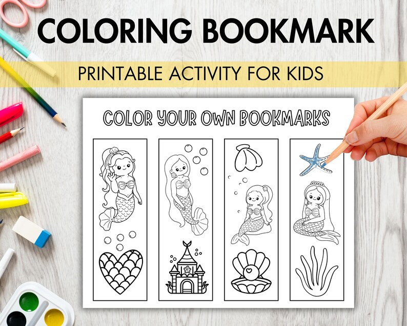 Ocean Bookmark Set Printable, Under the Sea Creatures Coloring Page ...
