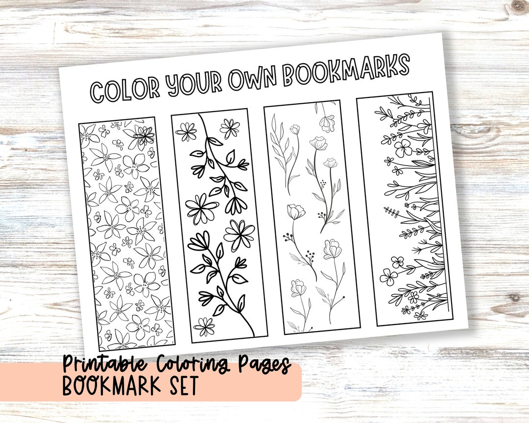 Nature Bookmark Set, Color Your Own Bookmark, Woodland Coloring Pages ...