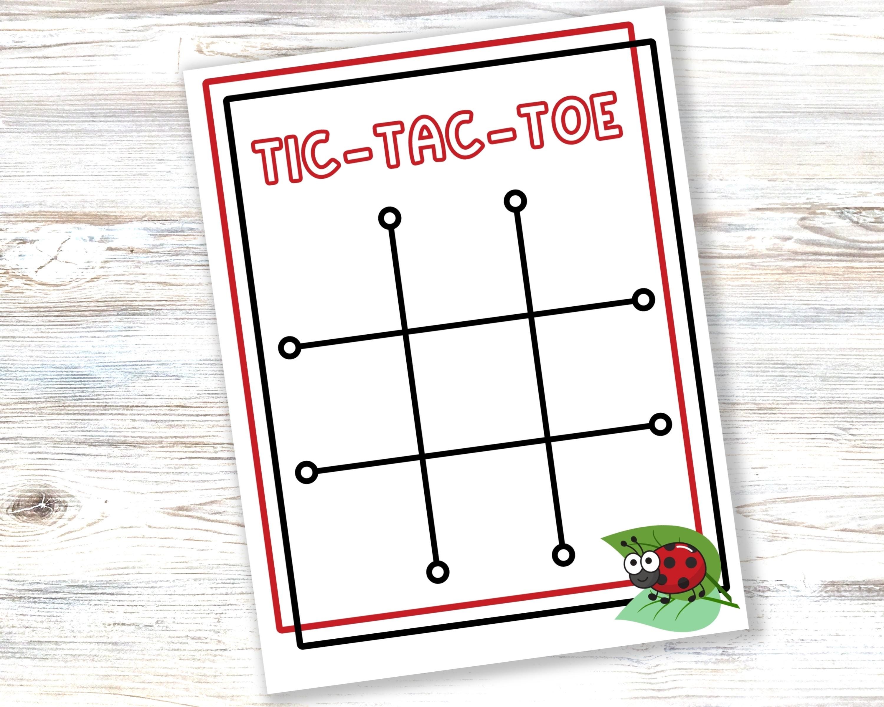Tic Tac Toe Game Printable Board and Pieces, Leaf and Ladybug Tic Tac ...