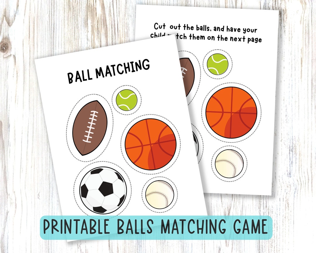 Ball Matching Game for Preschool Sports Balls Kids Printable File ...